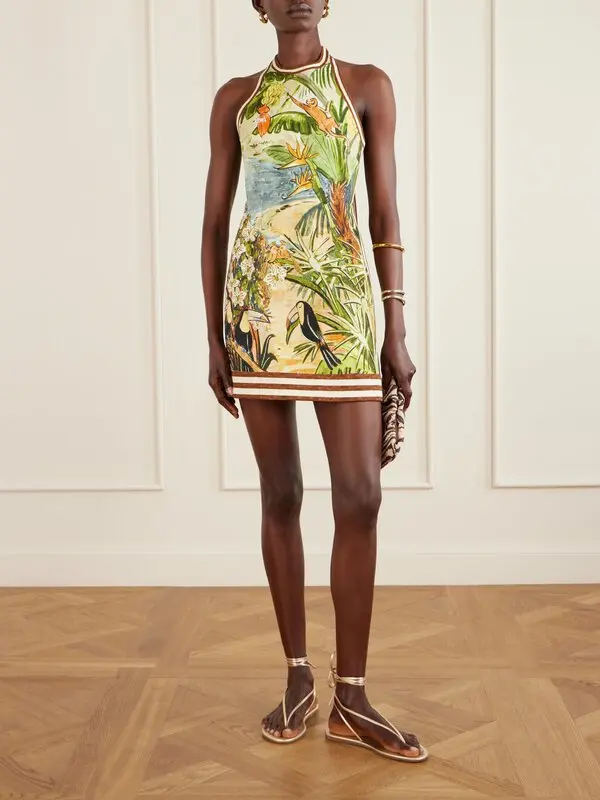 ALEMAIS Toucan Tango Halterneck Mini Dress - Multi