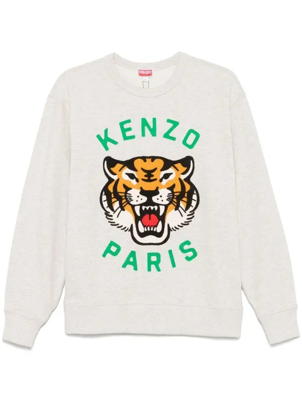 Kenzo Lucky Tiger Cotton Sweatshirt - Grey