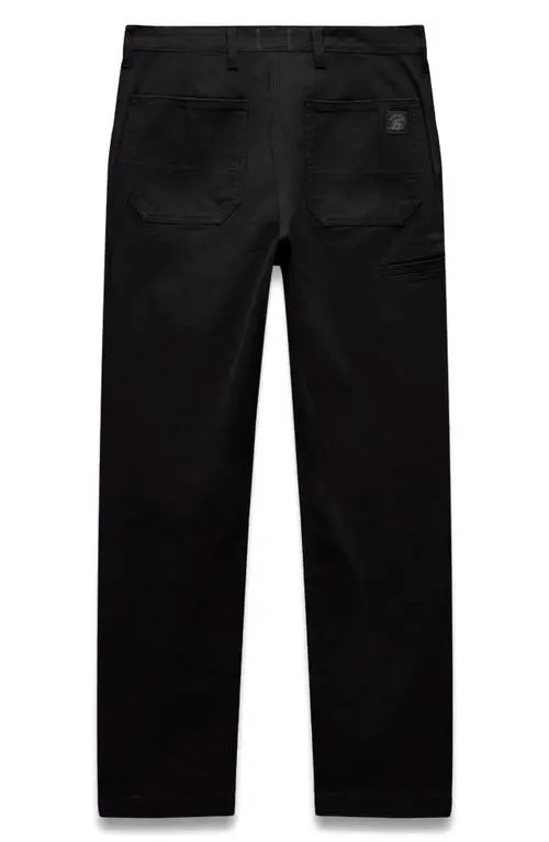 Reigning Champ Grounds Standard Straight Leg Cotton Canvas Work Pants - Black