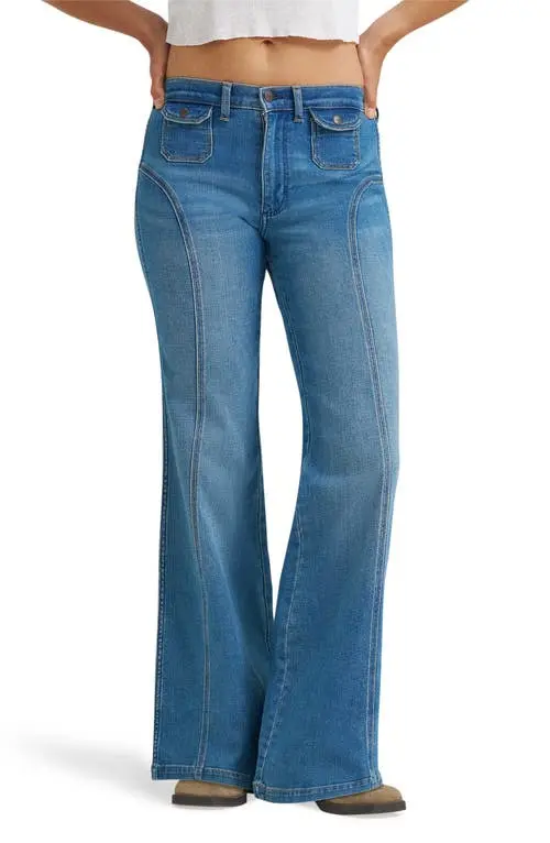 Wrangler Seamed Patch Pocket Flare Jeans