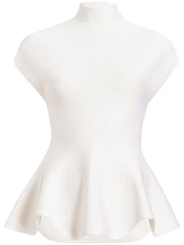 Khaite Andra Peplum Top - White
