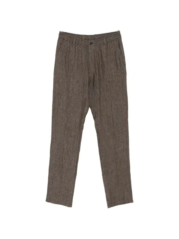 Emporio Armani Linen Trousers - Brown