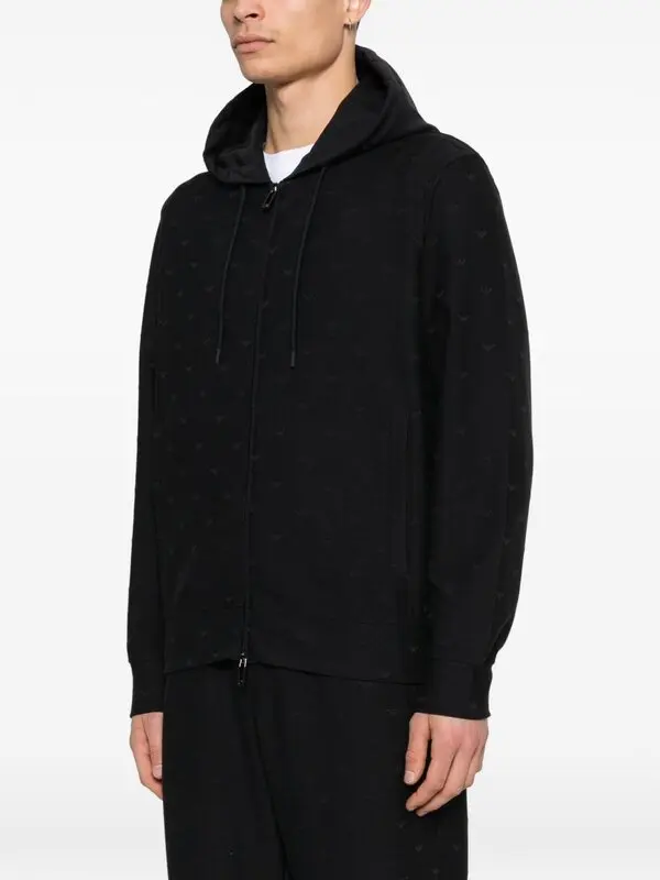 Emporio Armani Cotton Blend Hoodie - Blue