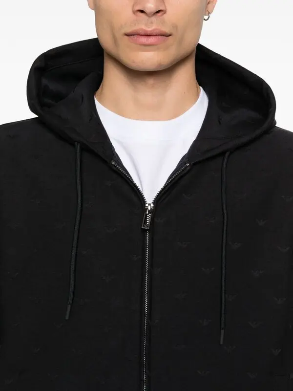 Emporio Armani Cotton Blend Hoodie - Blue