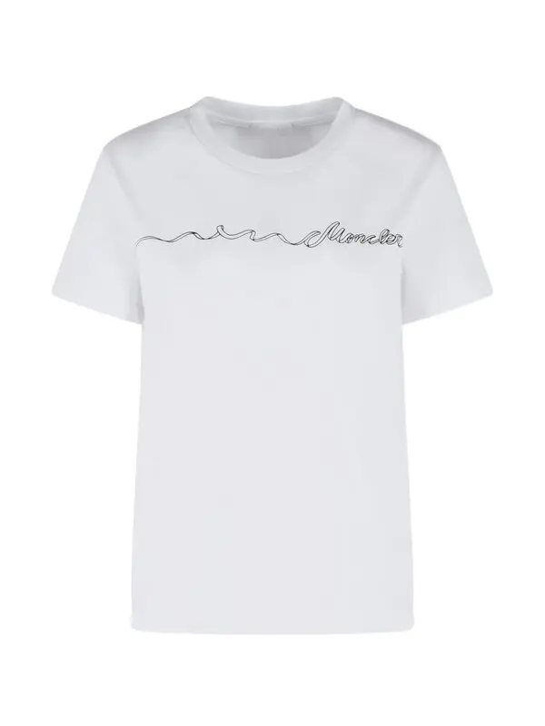 Moncler Logo Cotton T-shirt - White