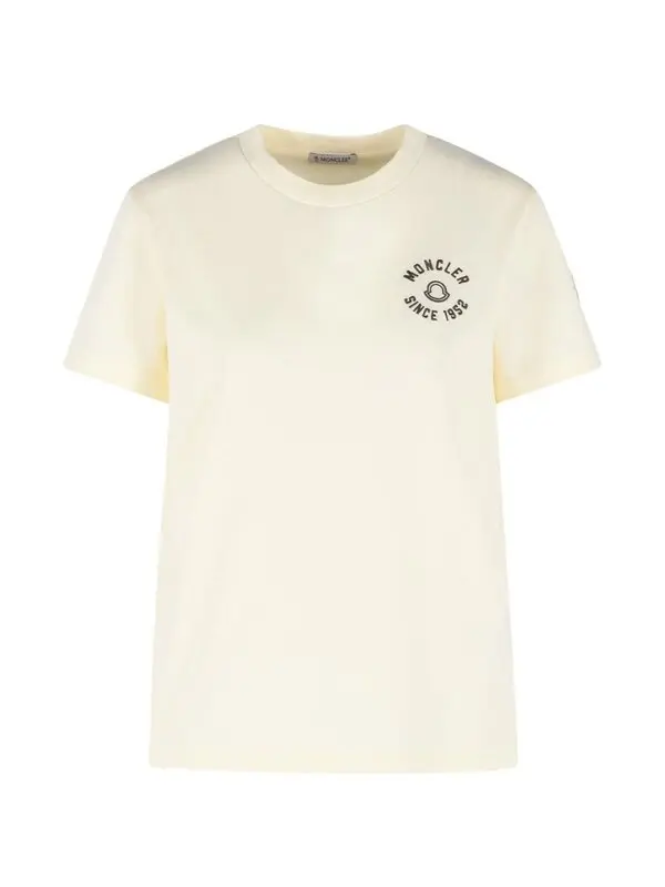 Moncler Logo Cotton T-shirt - White