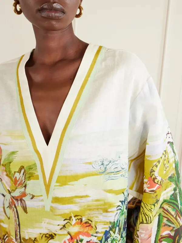 ALEMAIS Jungle Boogie Printed Linen Mini Dress