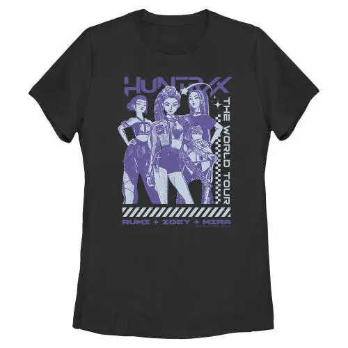 KPOP DEMON HUNTERS Rumi Zoey Mira Tour Graphic T-shirt - Black