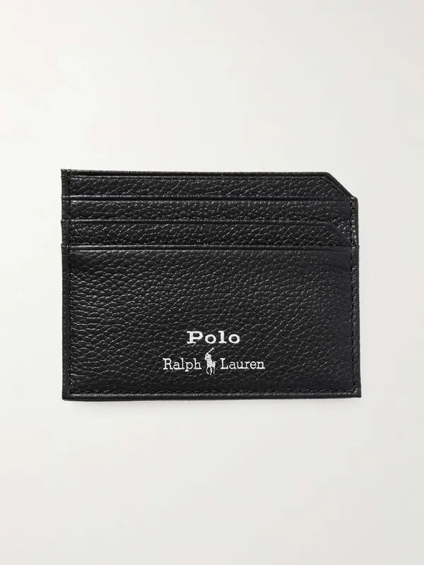 Polo Ralph Lauren Small Logo-print Full-grain Leather Cardholder - Black