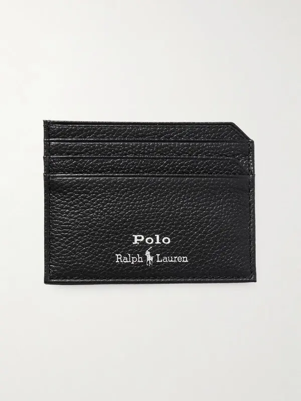 Polo Ralph Lauren Small Logo-print Full-grain Leather Cardholder - Black