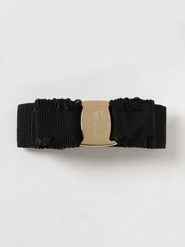 FERRAGAMO Vara Cotton Blend Hair Clip - Black