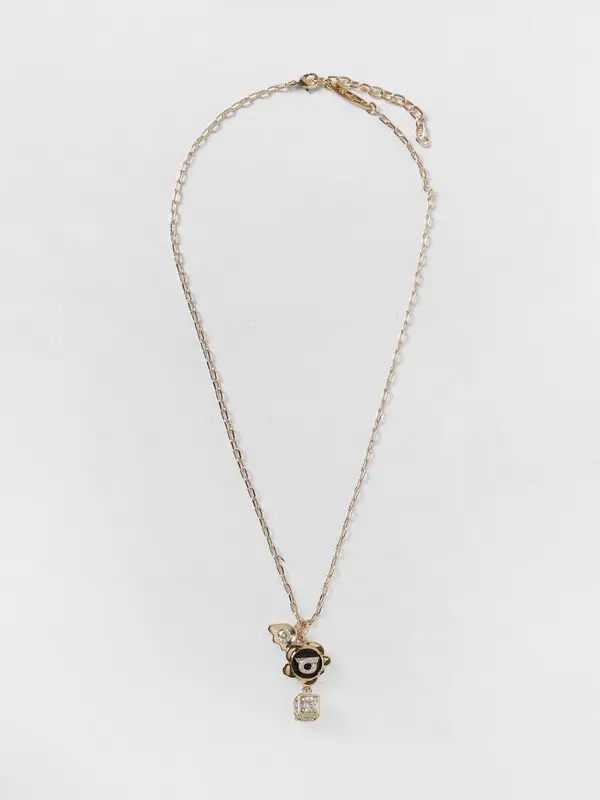 FERRAGAMO Brass Necklace With Crystal Embellished Pendants - Brown