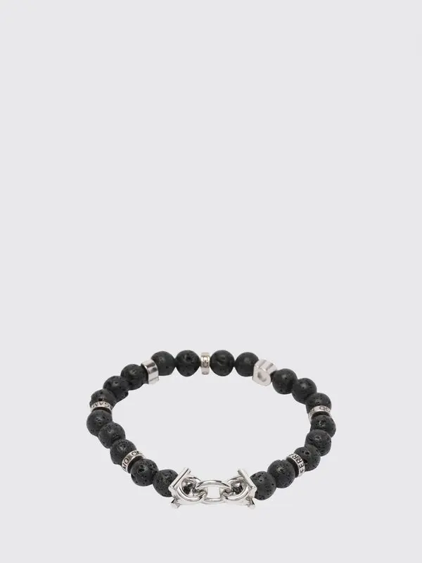 FERRAGAMO Gancini Logo Hook Closure Stone Bead Bracelet