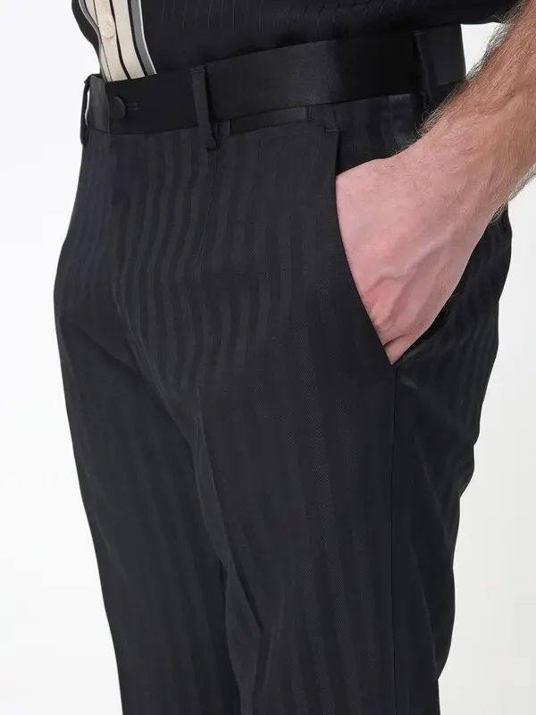 Dolce & Gabbana Silk Blend Pinstriped Tailored Trousers