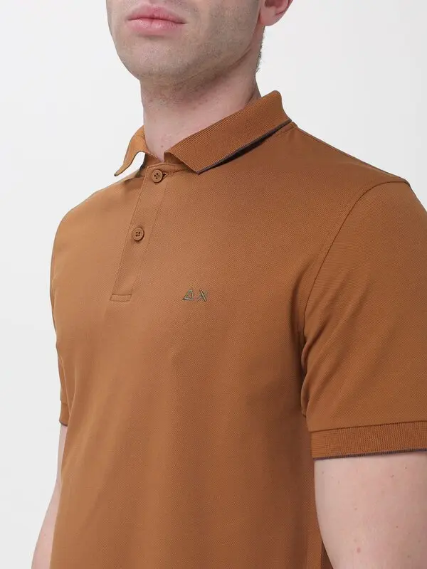 SUN 68 Cotton Polo Shirt - Brown