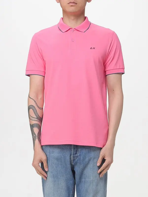 SUN 68 Cotton Polo Shirt - Fuchsia