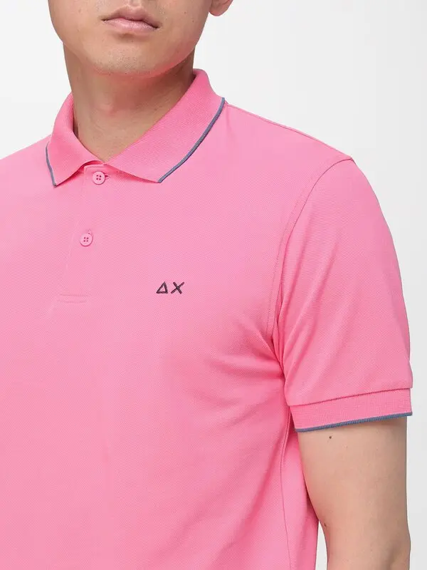 SUN 68 Cotton Polo Shirt - Fuchsia