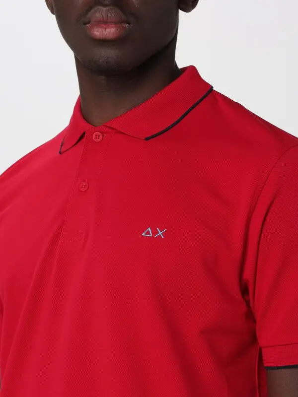 SUN 68 Cotton Polo Shirt - Red