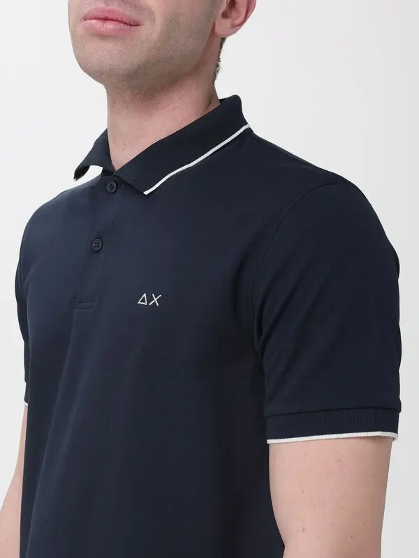 SUN 68 Cotton Polo Shirt - Navy