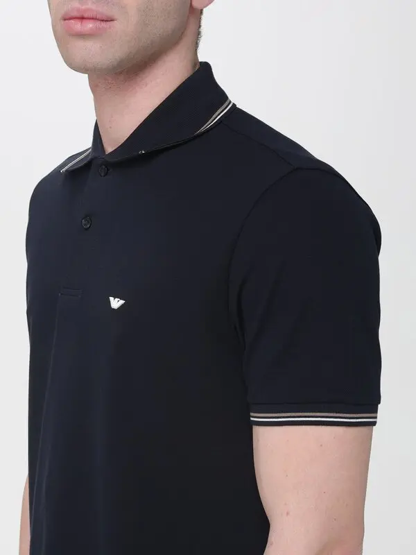 Emporio Armani Stretch Cotton Polo Shirt - Blue