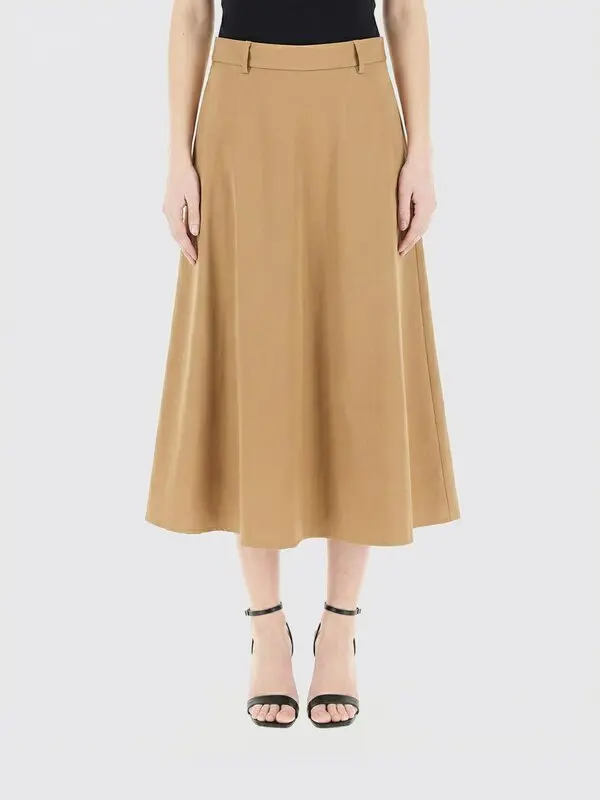SEMICOUTURE Cotton Midi Skirt - Brown