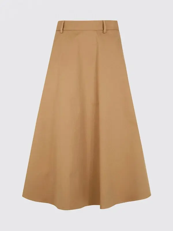 SEMICOUTURE Cotton Midi Skirt - Brown