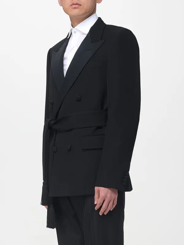 Valentino Garavani Double Breasted Jacket With Tassel Detail - Black