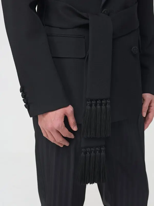 Valentino Garavani Double Breasted Jacket With Tassel Detail - Black