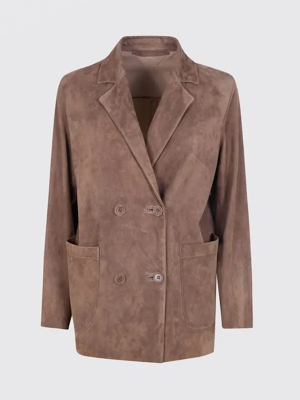 SALVATORE SANTORO Double-breasted Suede Blazer