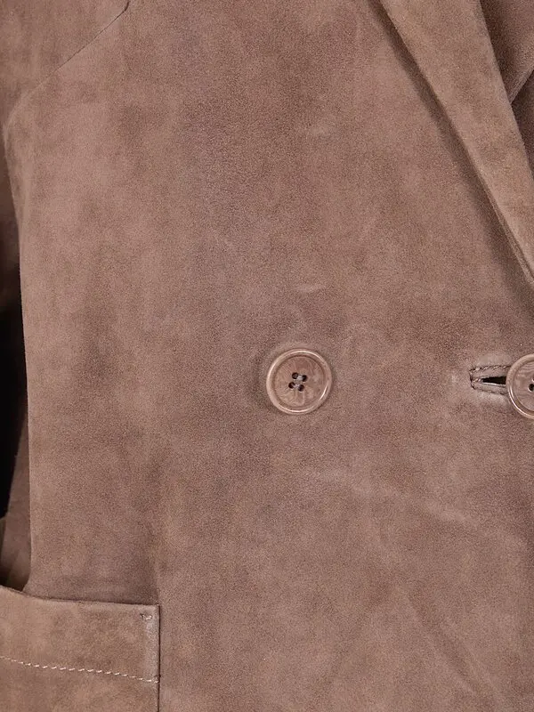 SALVATORE SANTORO Double-breasted Suede Blazer