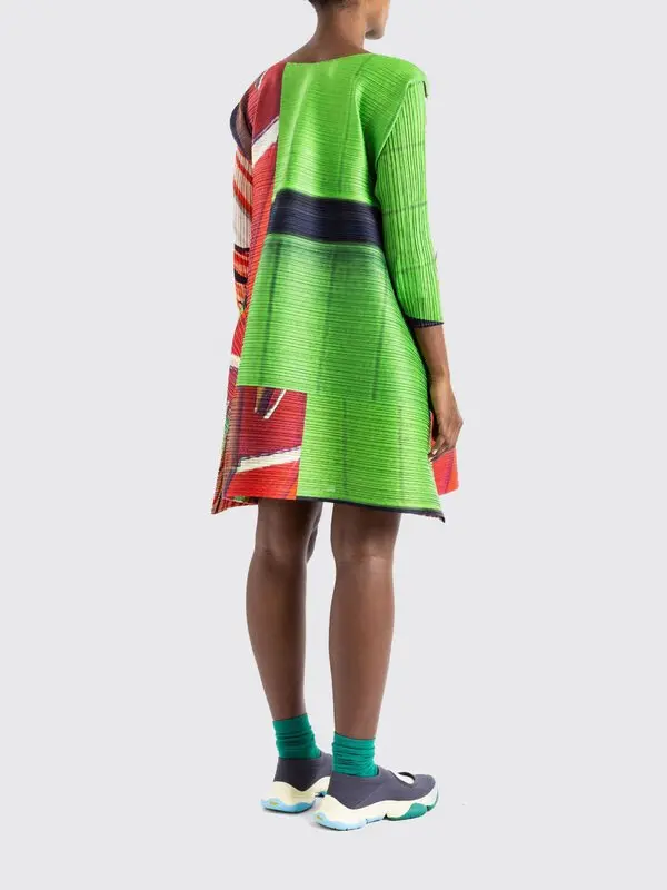 Issey Miyake Printed Long Sleeve Dress