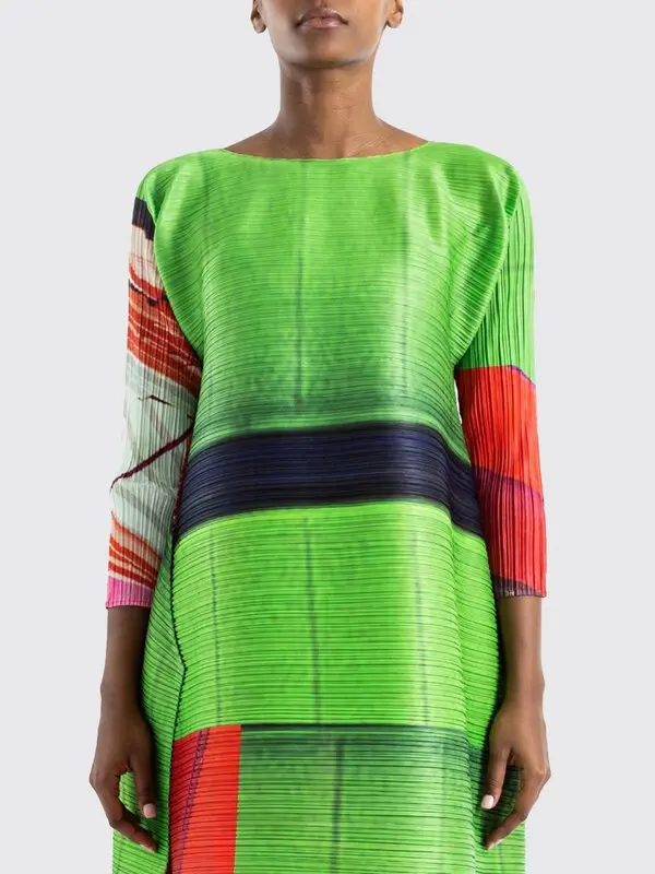 Issey Miyake Printed Long Sleeve Dress