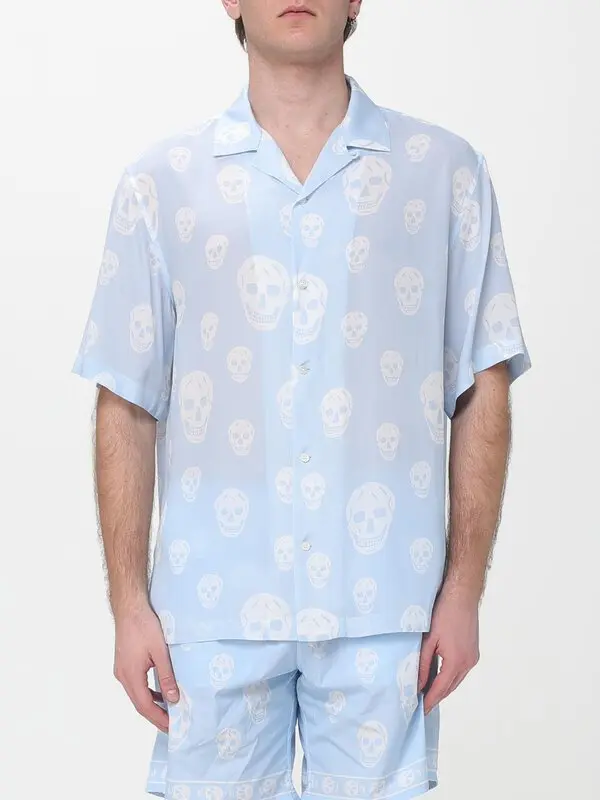 Alexander McQueen Viscose Skull Shirt - Blue