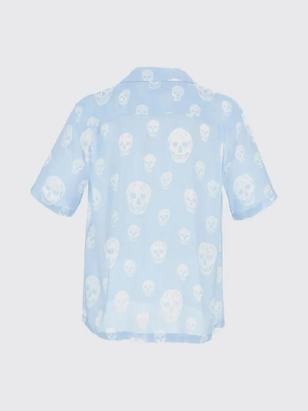 Alexander McQueen Viscose Skull Shirt - Gnawed Blue