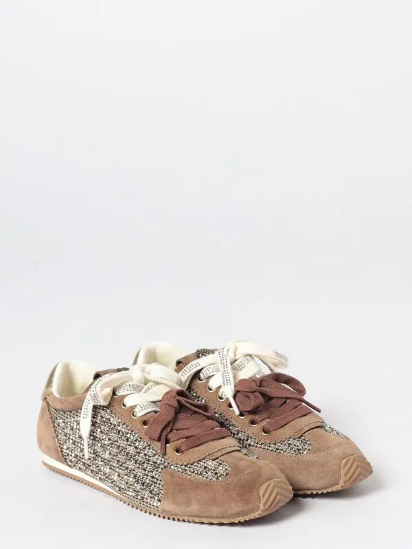 Kurt Geiger Suede And Tweed Low Top Sneakers