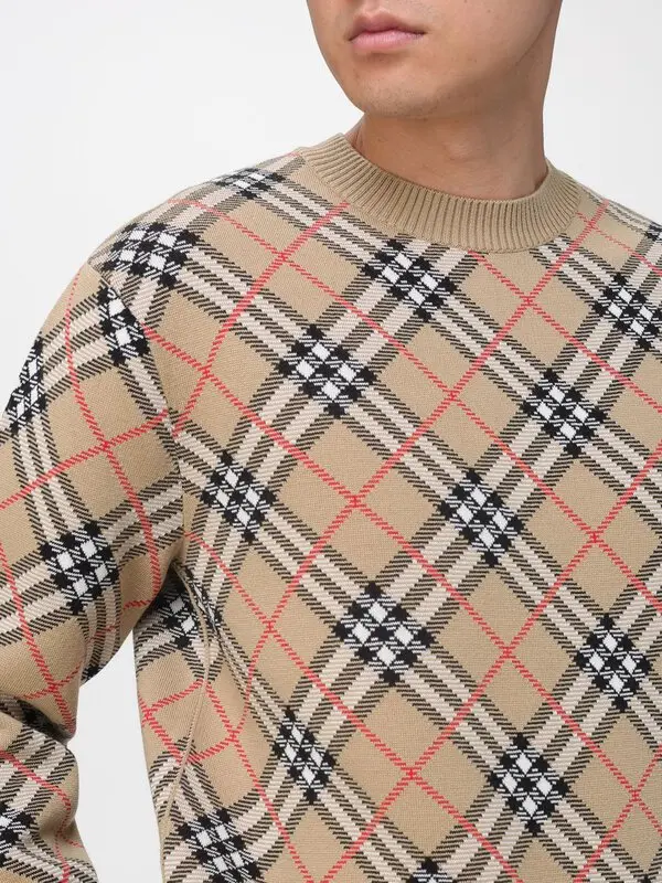 Burberry Crewneck Pullover In Vintage Check