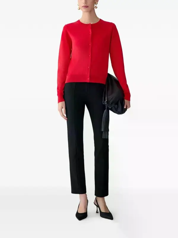 Carolina Herrera Crewneck Silk-cotton Cardigan