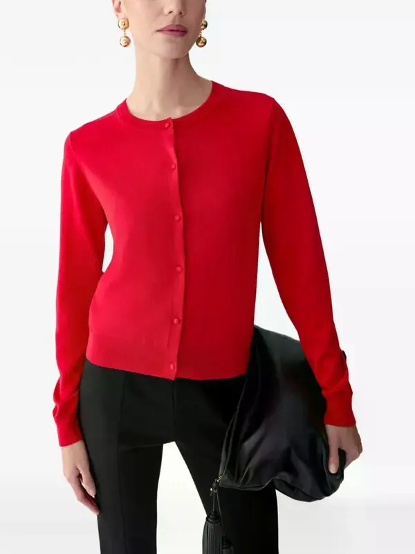 Carolina Herrera Crewneck Silk-cotton Cardigan