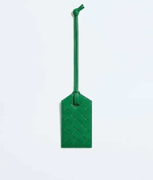 Bottega Veneta Intrecciato Calf Leather Tag Holder - Grass Green