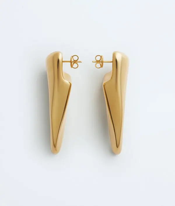 Bottega Veneta Large Prisma Earrings - Yellow Gold