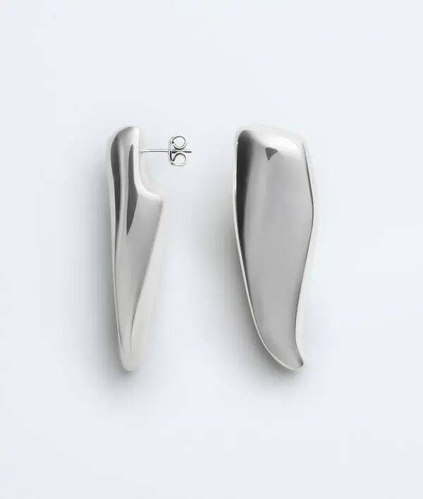 Bottega Veneta Large Prisma Earrings - Silver