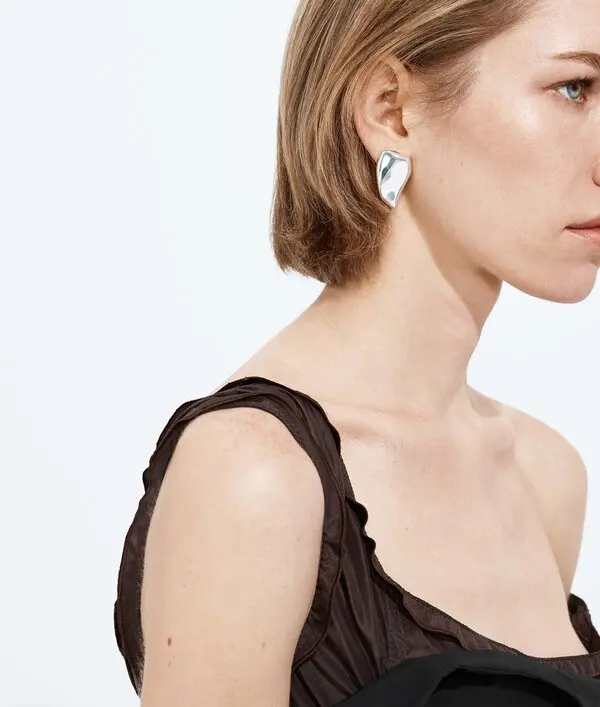 Bottega Veneta Small Prisma Earrings - Silver
