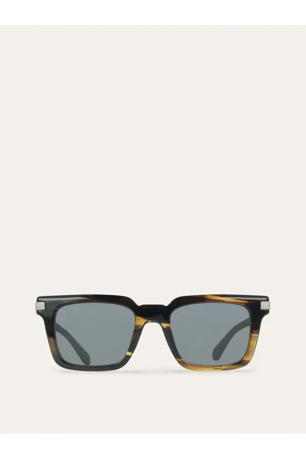 FERRAGAMO Acetate Square Frame Sunglasses - Red