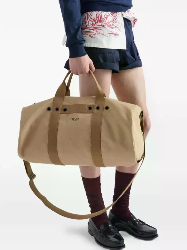 Prada Canvas Duffel Bag - Neutrals
