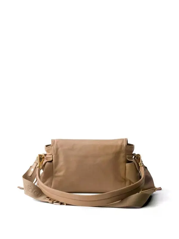 Prada Explore Medium Nappa Leather Shoulder Bag - Neutrals