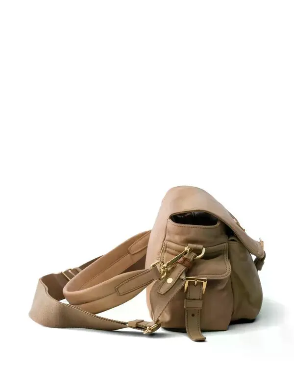 Prada Explore Medium Nappa Leather Shoulder Bag - Neutrals