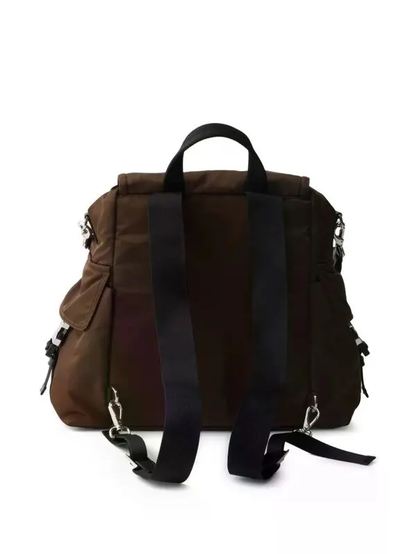 Prada Re-nylon And Leather Backpack - Brown