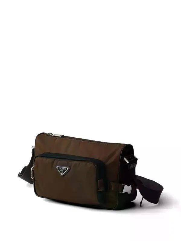 Prada Re-nylon And Leather Shoulder Bag - Brown