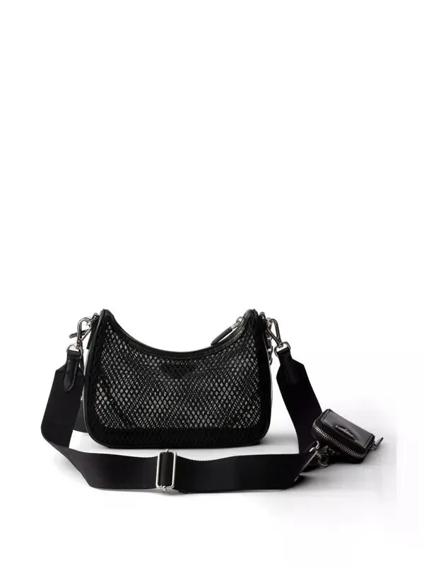 Prada Re-edition 2005 Mesh And Brushed Leather Bag