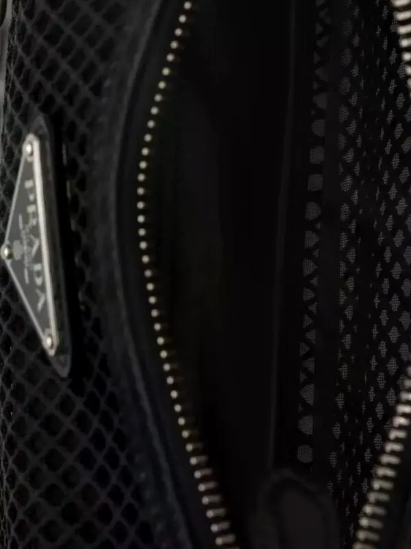 Prada Re-edition 2005 Mesh And Brushed Leather Bag